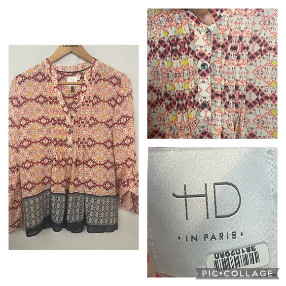 Anthropologie | Tops | Anthropologie Hd In Paris Blouse Size 6 | Poshmark